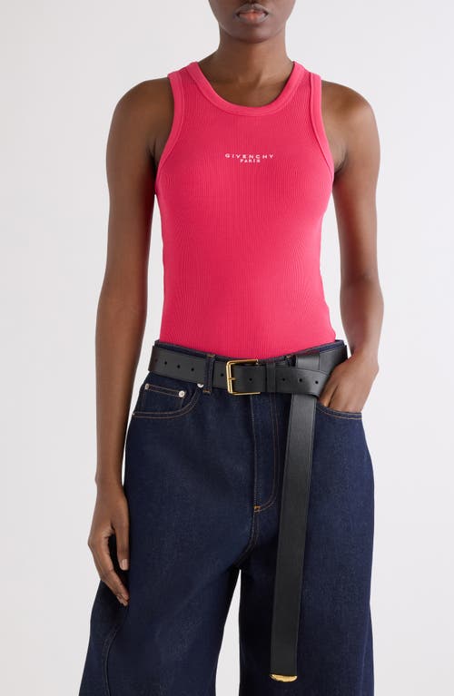 GIVENCHY Embroidered Logo Stretch Cotton Rib Tank